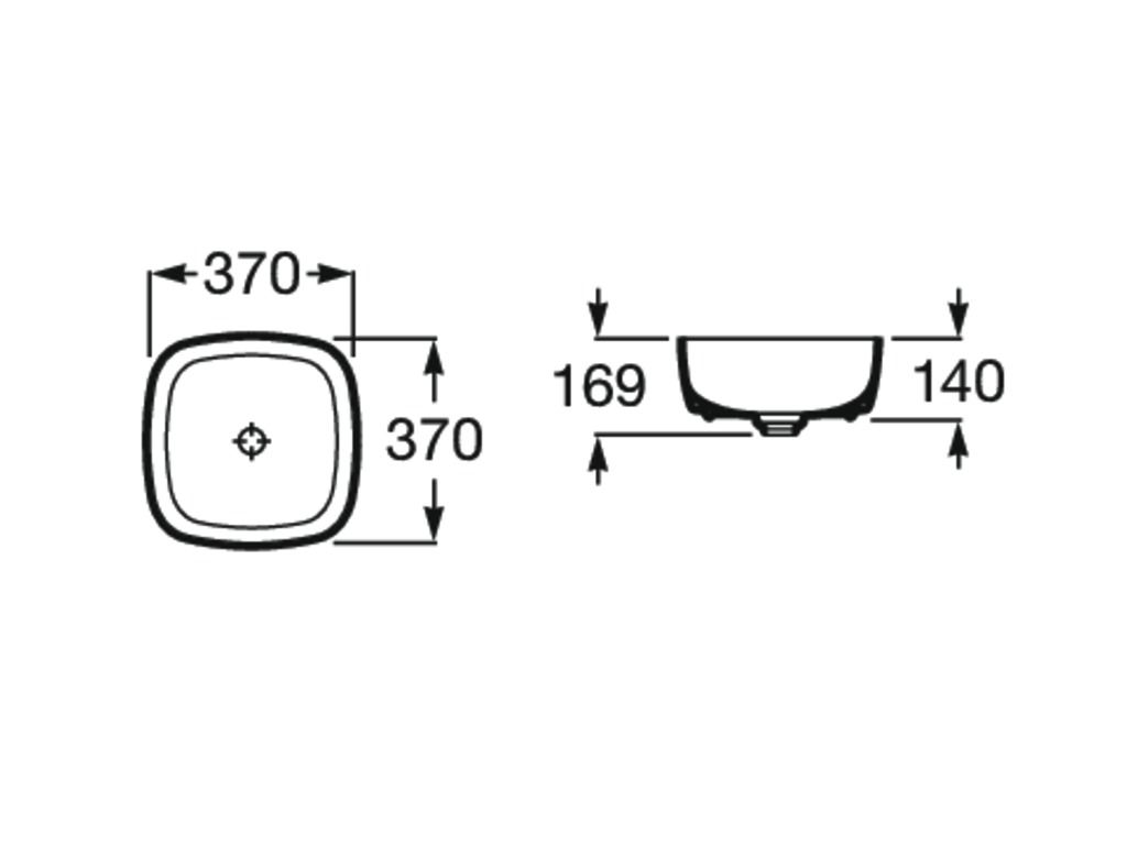 SOFT - Over countertop FINECERAMIC® basin-BEIGE 370 x 370 x 140 mm ...