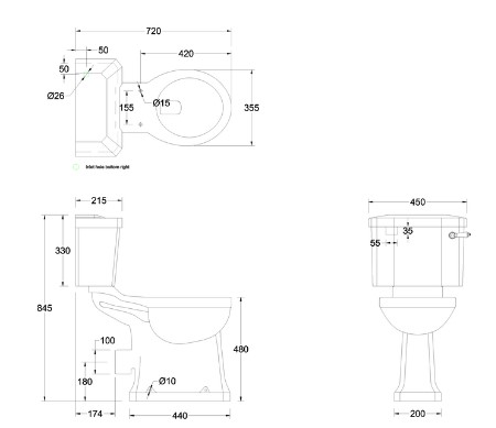 Regal CC WC with 440 Lever CisternClose Coupled Toilets